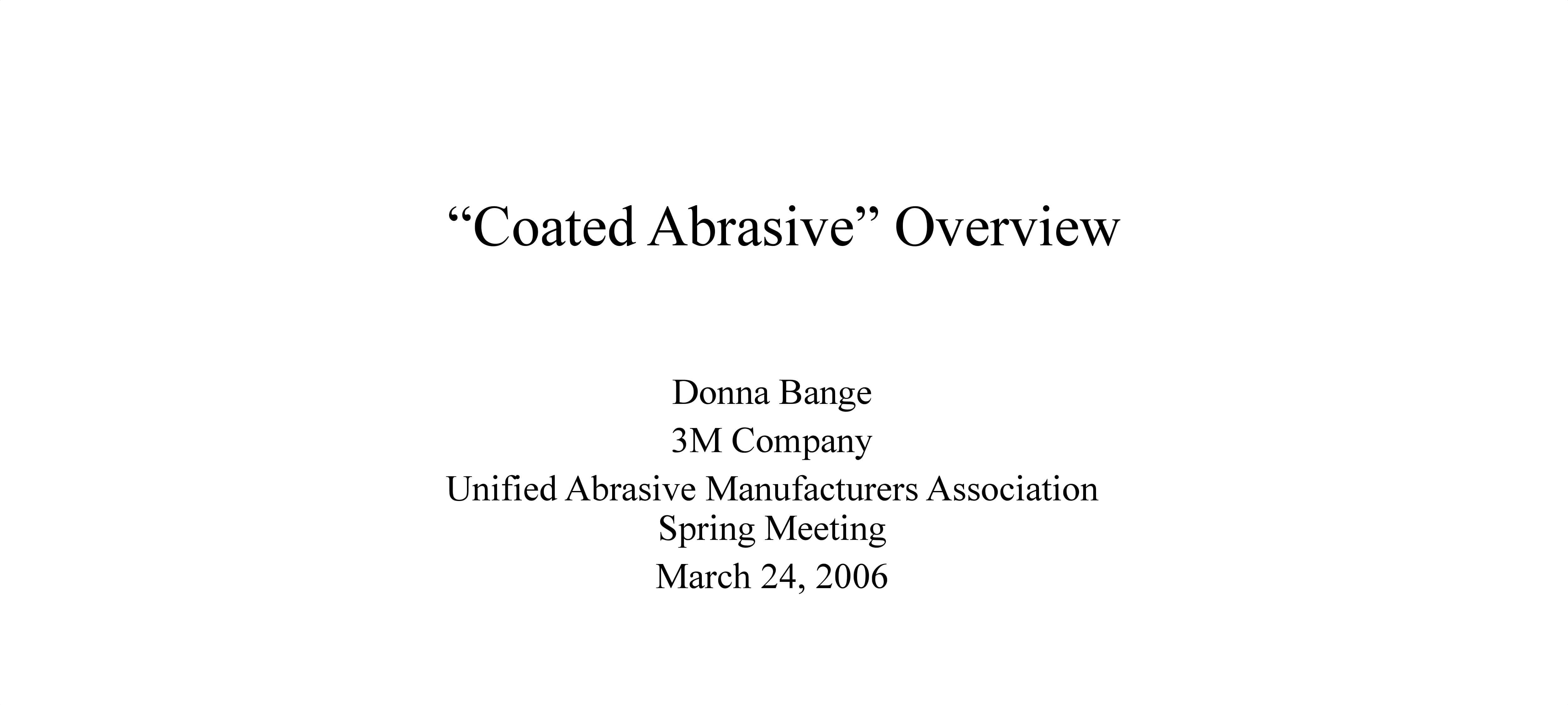 Coated Abrasive Overview | UAMA